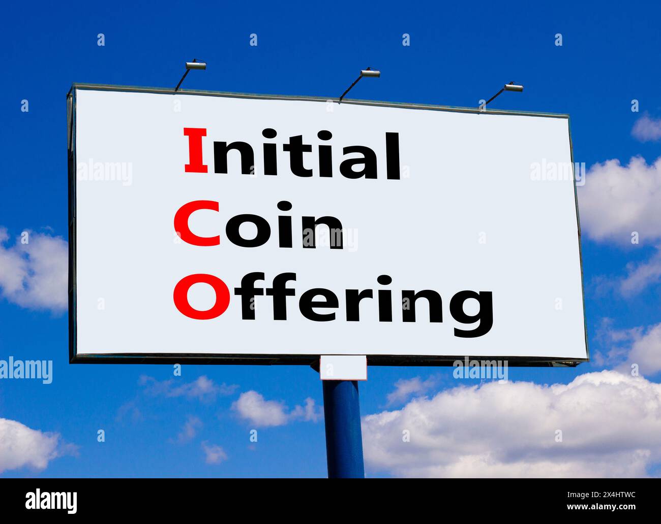 ICO initial coin offering symbol. Concept words ICO initial coin ...