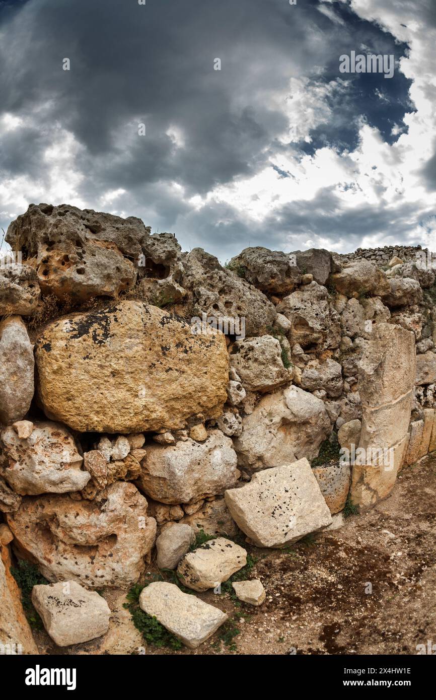 Malta Island, Gozo, the ruins of Ggantija Temples (3600-3000 BC), the ...