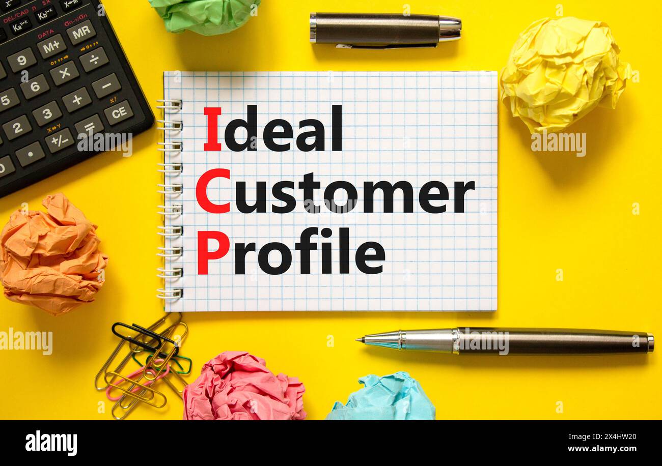 ICP ideal customer profile symbol. Concept words ICP ideal customer ...