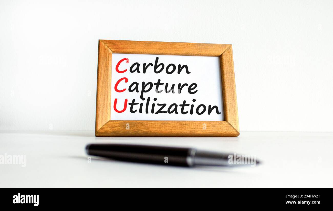 CCU Carbon capture utilization symbol. Concept words CCU Carbon capture ...