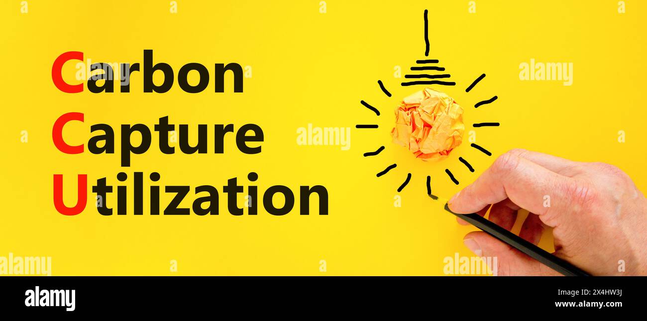CCU Carbon capture utilization symbol. Concept words CCU Carbon capture ...