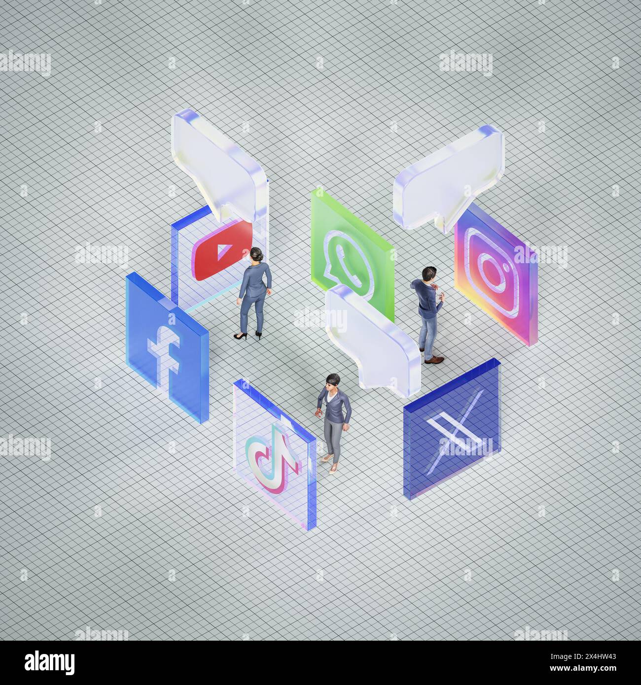 Social Media concept. Logos of the main social media operations ...