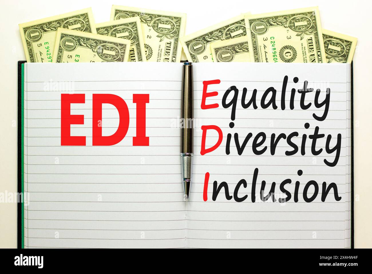 EDI equality diversity inclusion symbol. Concept words EDI equality diversity inclusion on white ...