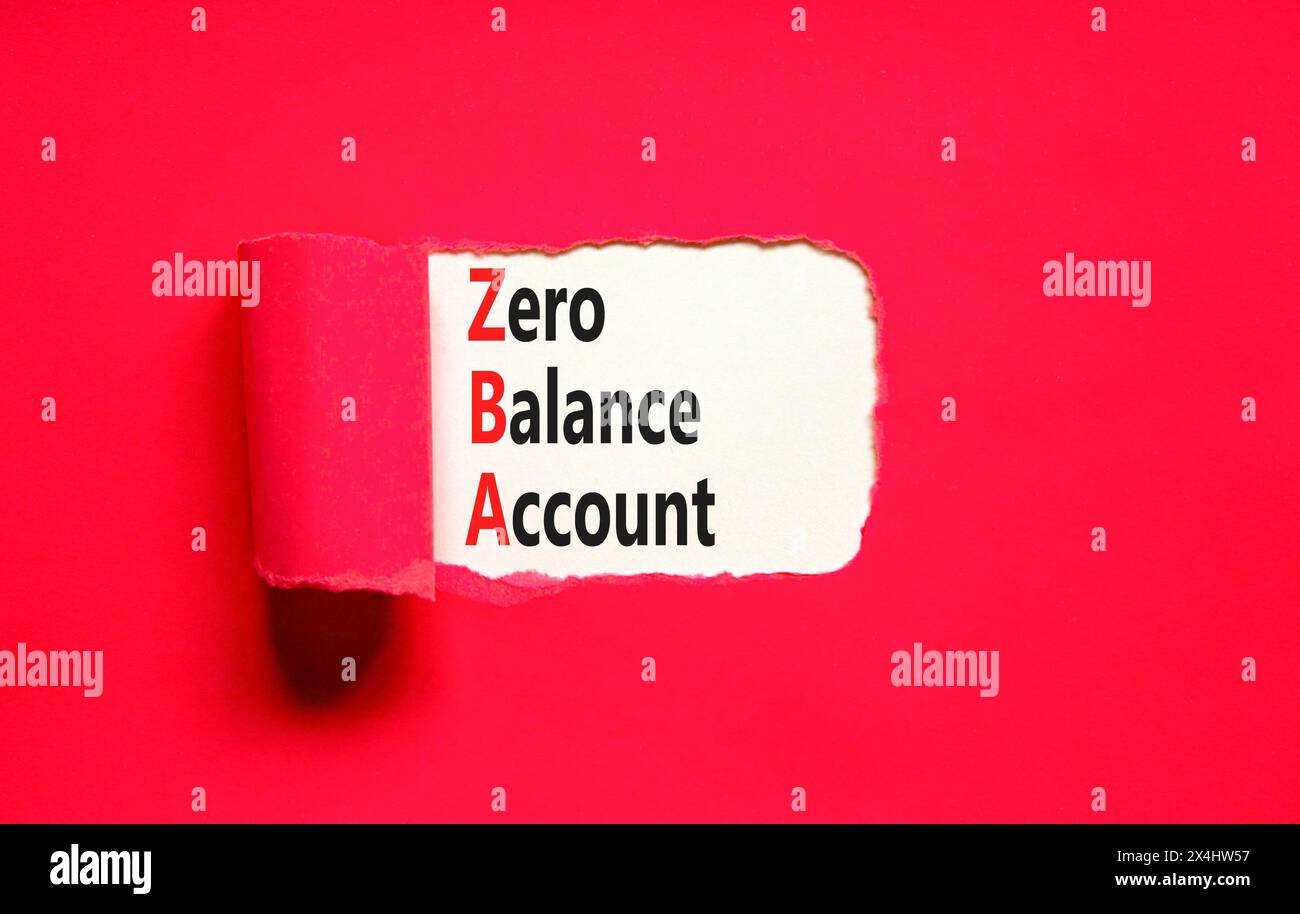 ZBA zero balance account symbol. Concept words ZBA zero balance account ...