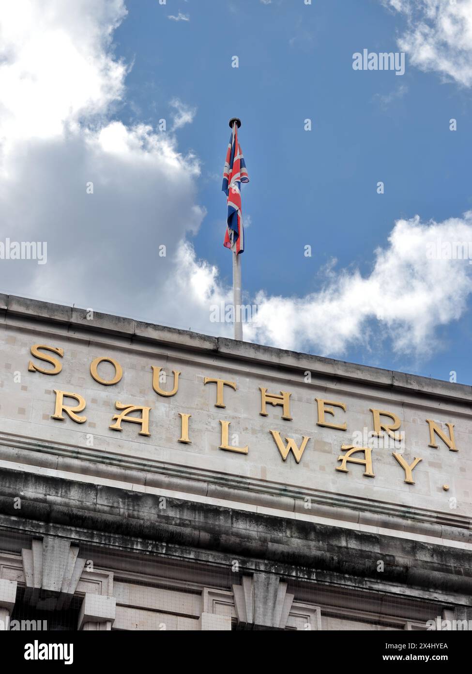 Victoria Station in London bearing the original Southern Railway ...