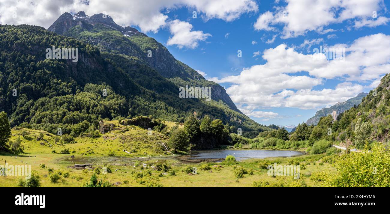 Mountain valley in southern Chile, Carretera Austral, Coyhaique, Chile ...