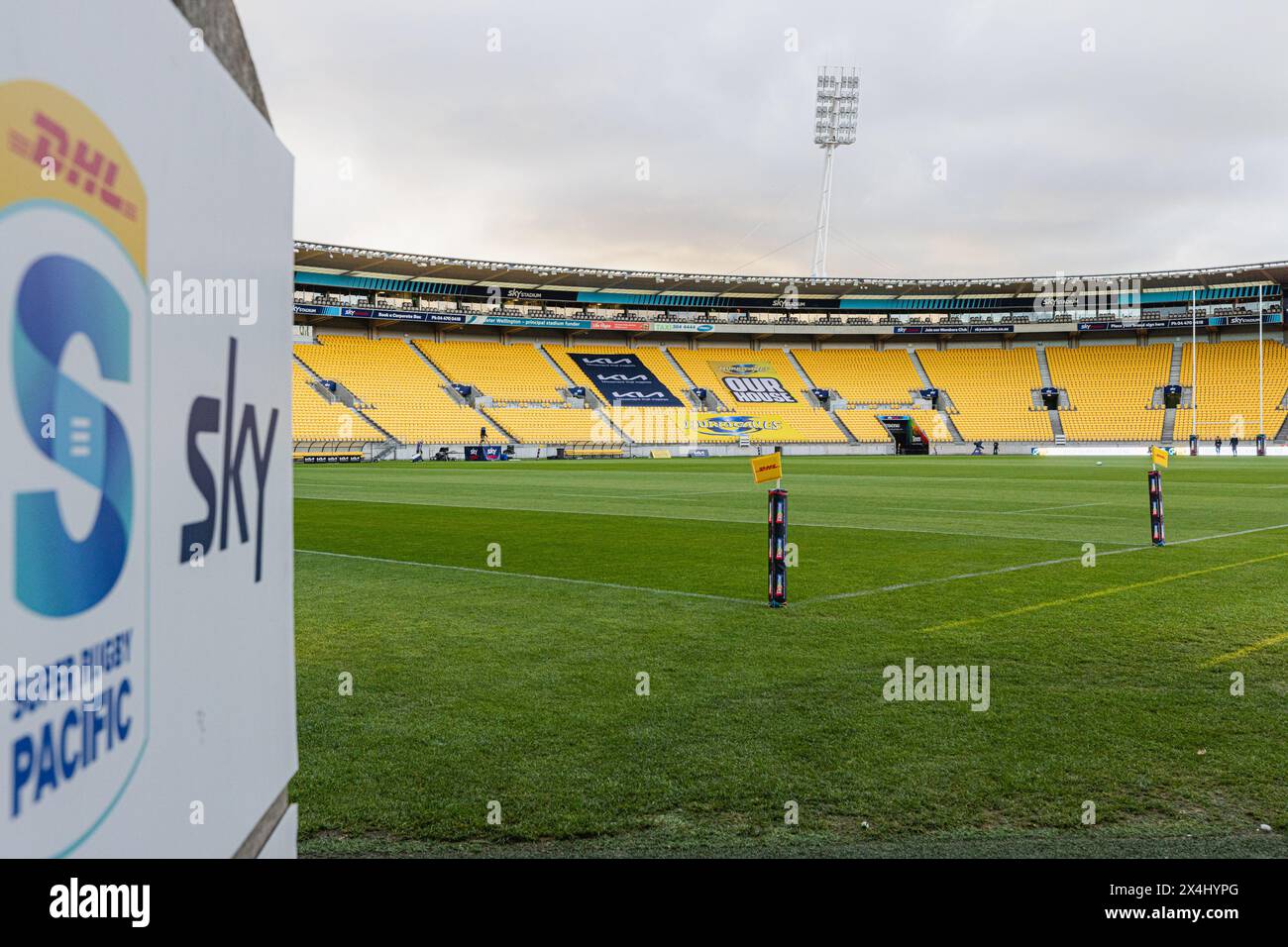 Wellington, New Zealand, 3 May, 2024. A general view of the Sky Stadium ...