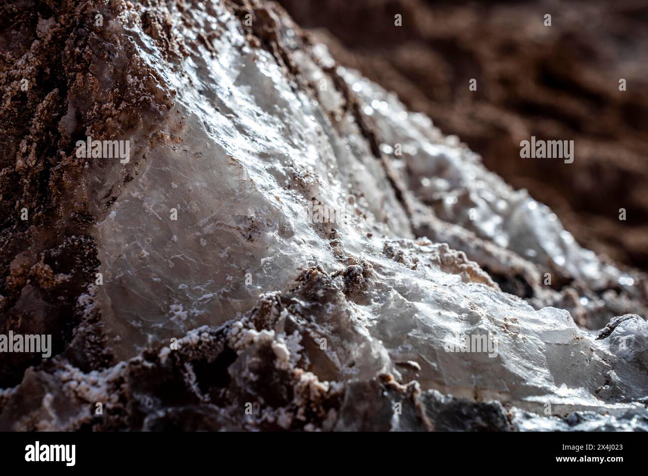 Salt crystals bound in rock, Valle de la Luna, San Pedro de Atacama ...