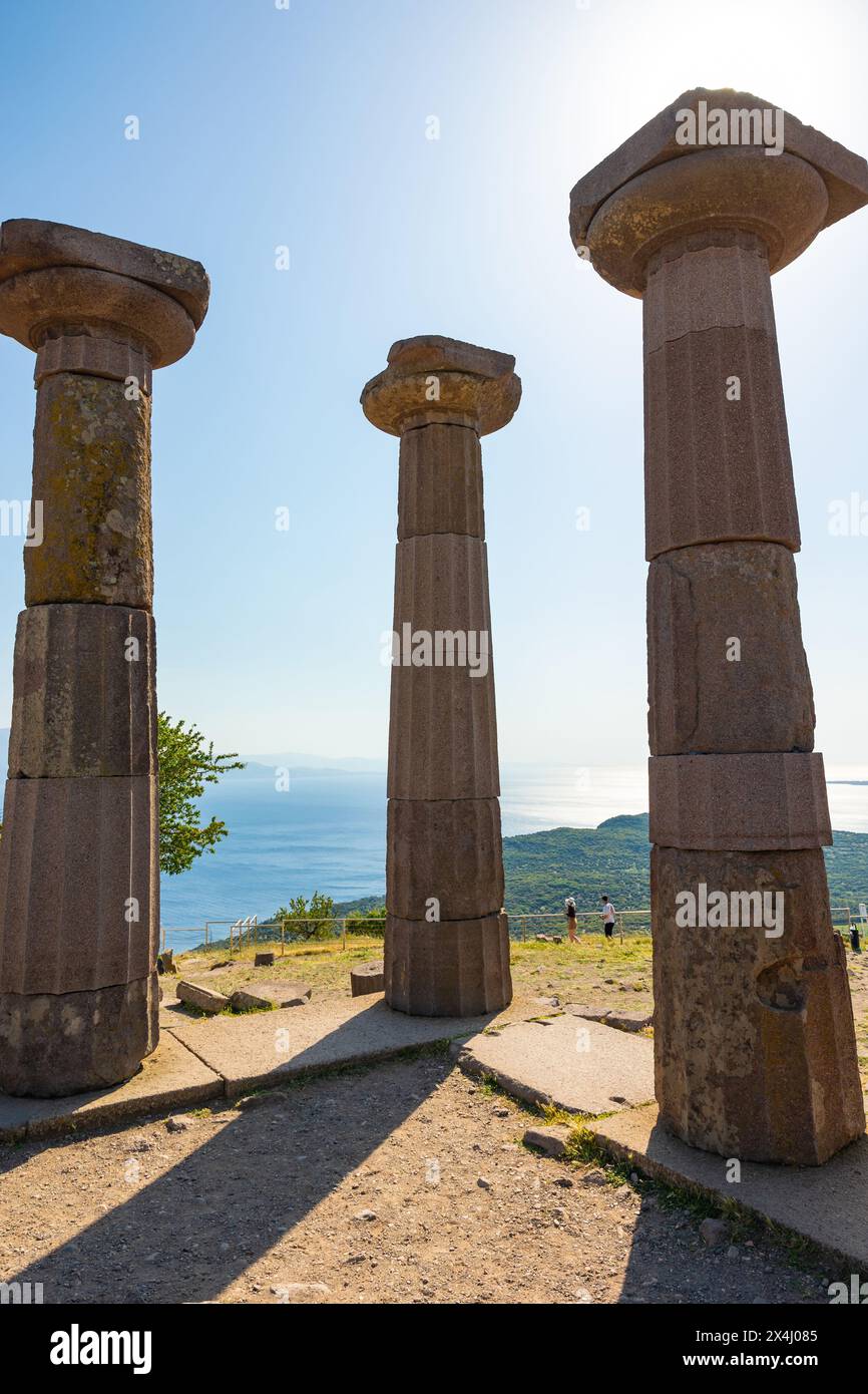 The Temple of Athena ruins in Assos Ancient City in Canakkale Turkiye ...