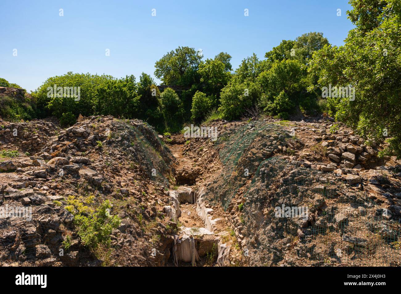 Schliemann's Trench in Troy ancient city ruins in Canakkale Turkey ...