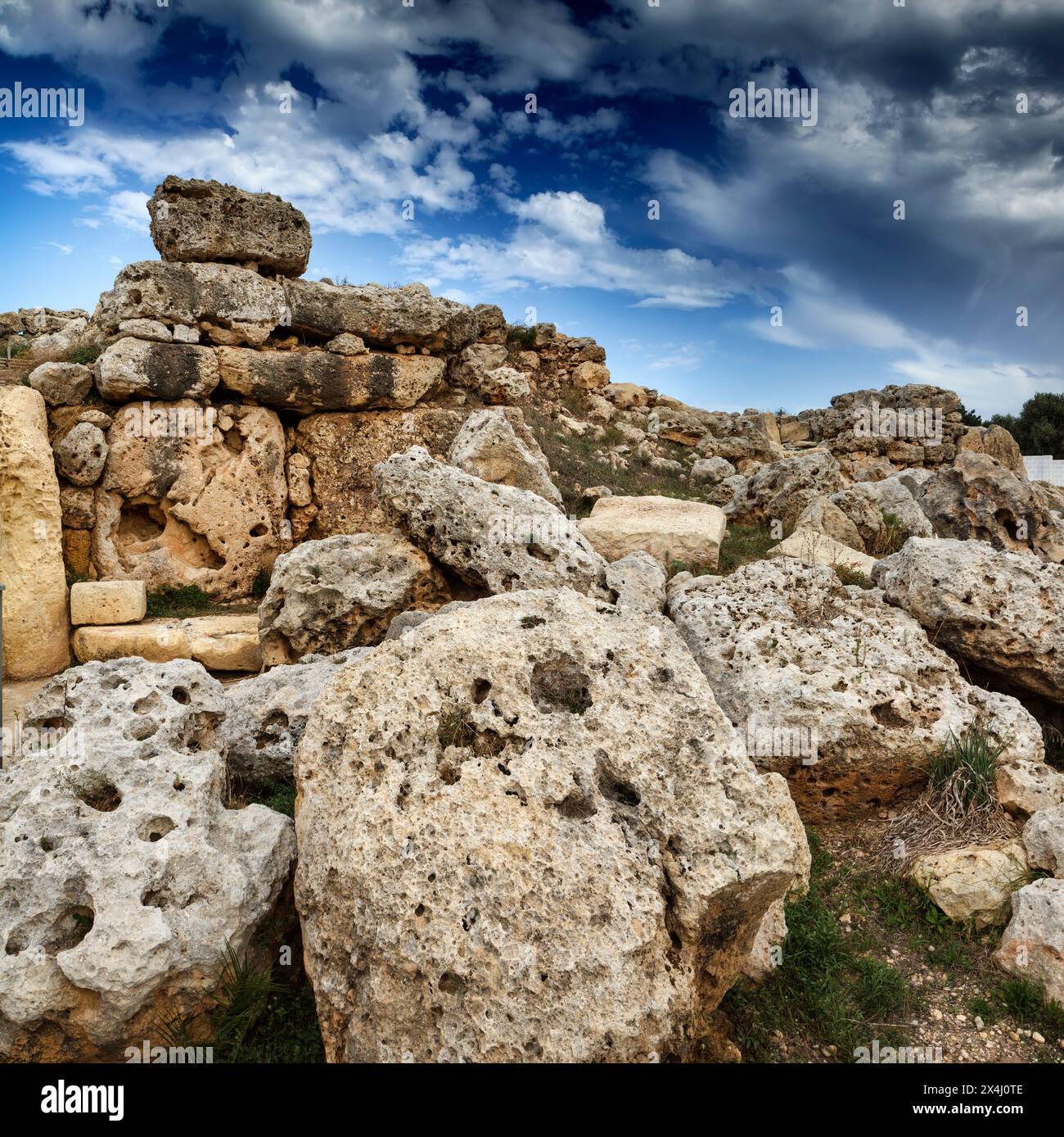 Malta Island, Gozo, the ruins of Ggantija Temples (3600-3000 BC), the ...