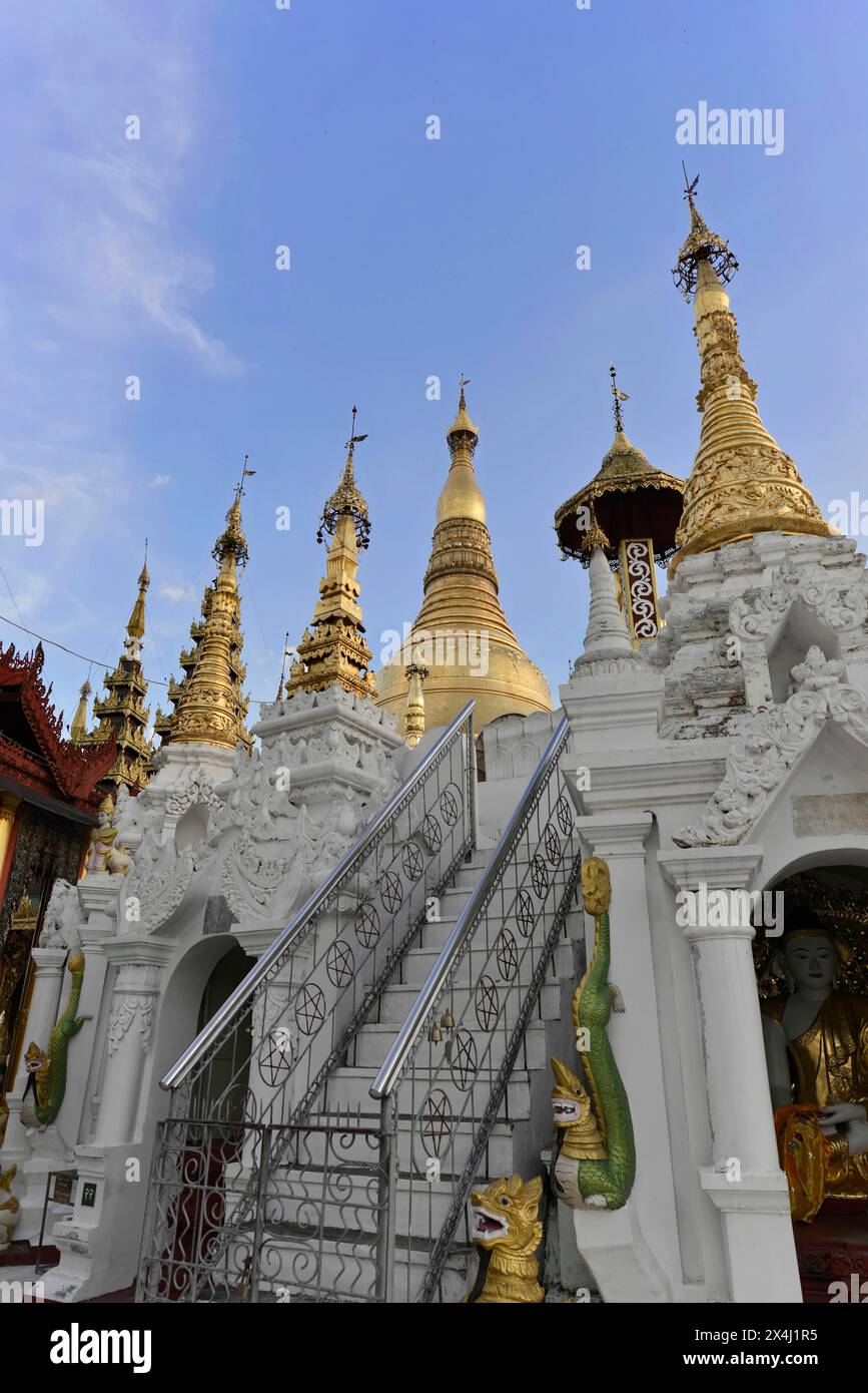 Shwedagon Pagoda, Yangon, Myanmar, Asia, Stairway to one of the ...