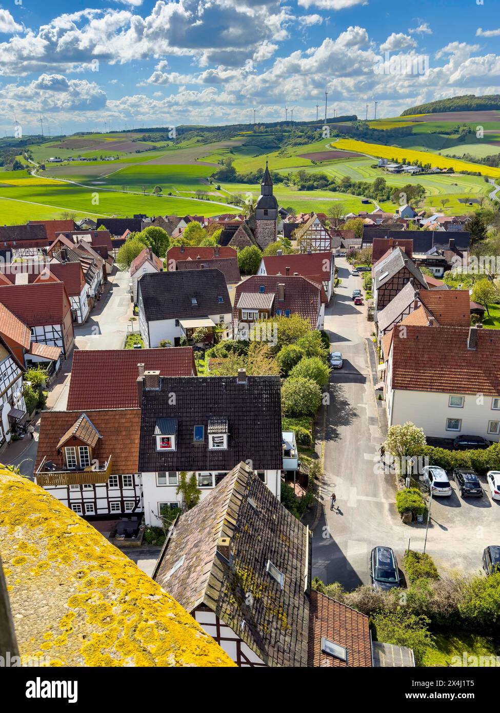 View from castle tower Tower of 13th century castle, today Burghotel ...