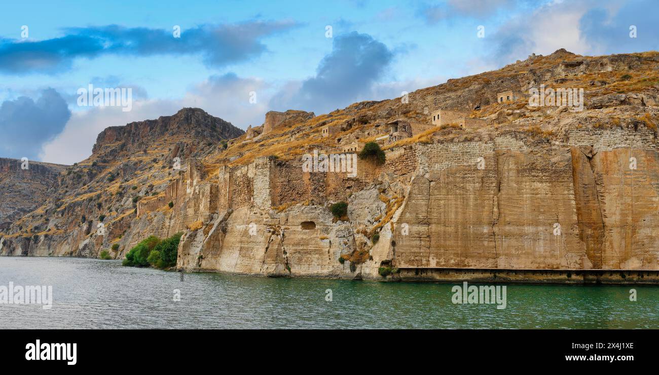Rumkale roman fortress on the Euphrates River, Halfeti, Turkey Stock ...