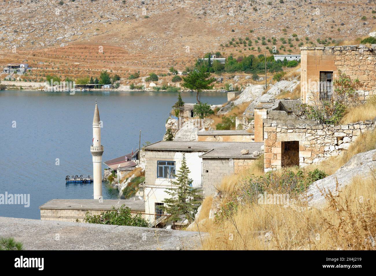 Sunken houses and mosque of Eski Savasan due to the construction of the ...