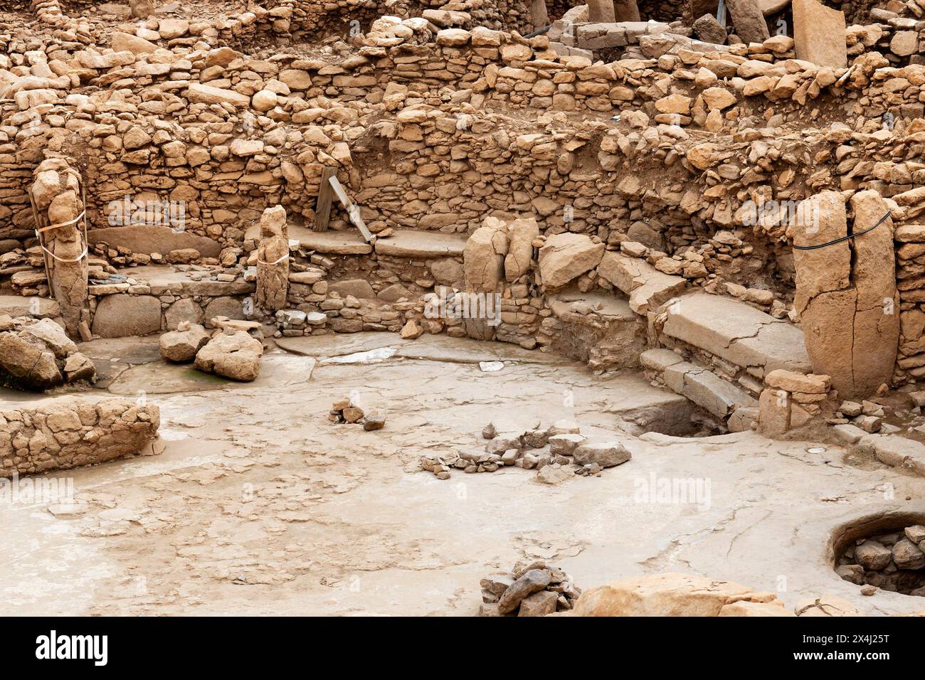 Neolithic archaeological site of Karahan Tepe, Circular stone structure ...