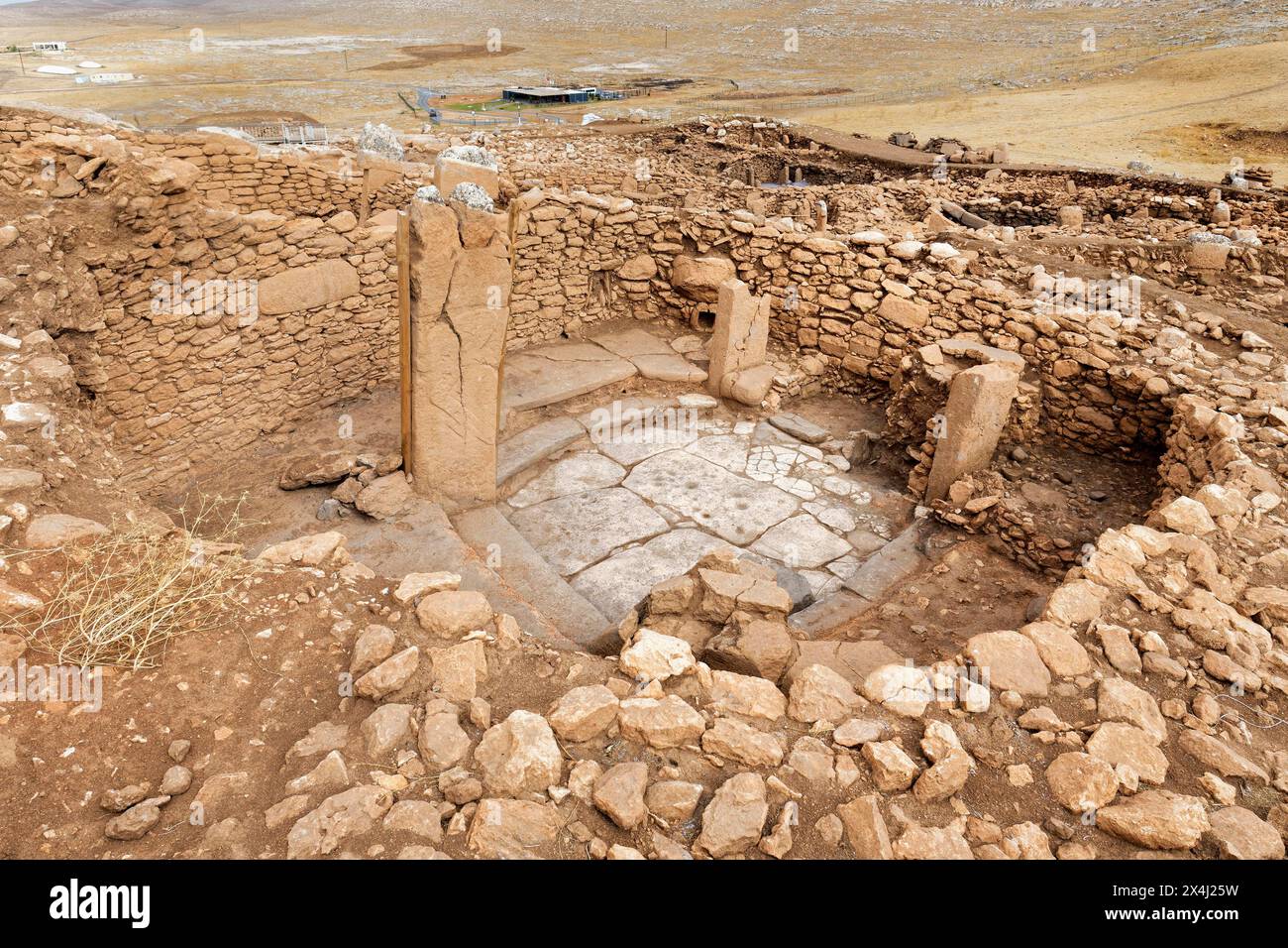 Neolithic archaeological site of Karahan Tepe, Circular stone structure ...