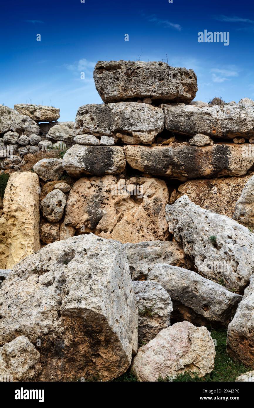 Malta Island, Gozo, the ruins of Ggantija Temples (3600-3000 BC), the ...