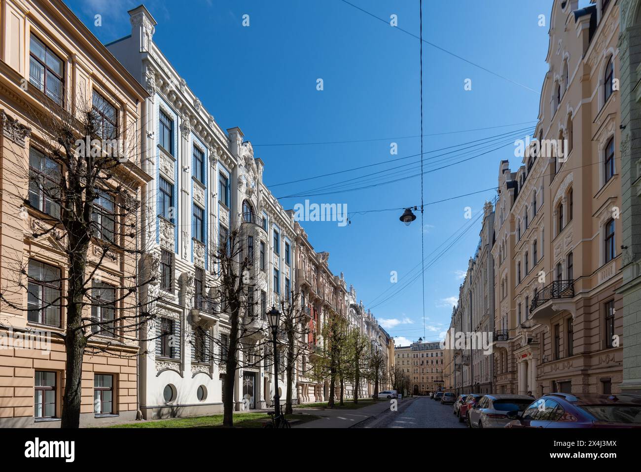 Art Nouveau building on Alberta iela, north-east of Kronwald Park ...