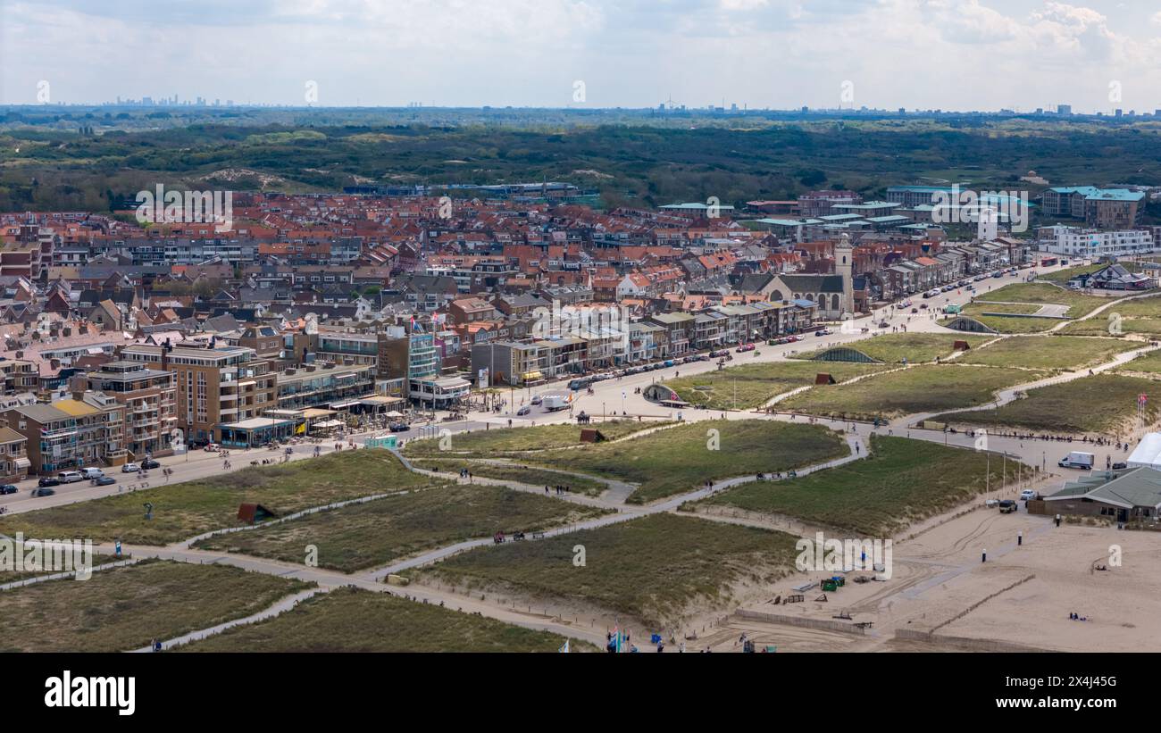 Aerial drone photo of the coastal town named Katwijk aan Zee in the Netherlands Stock Photo - Alamy