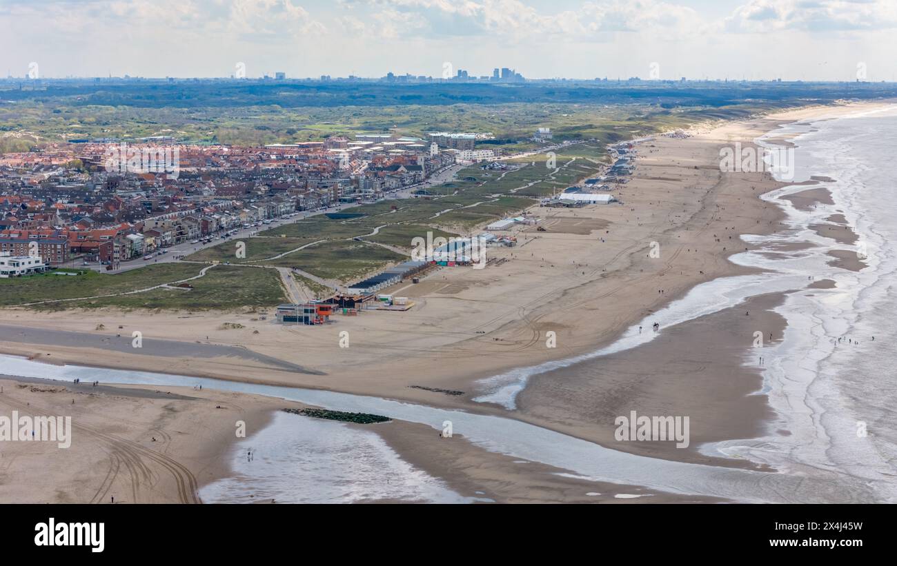 Aerial drone photo of the coastal town named Katwijk aan Zee in the Netherlands Stock Photo - Alamy