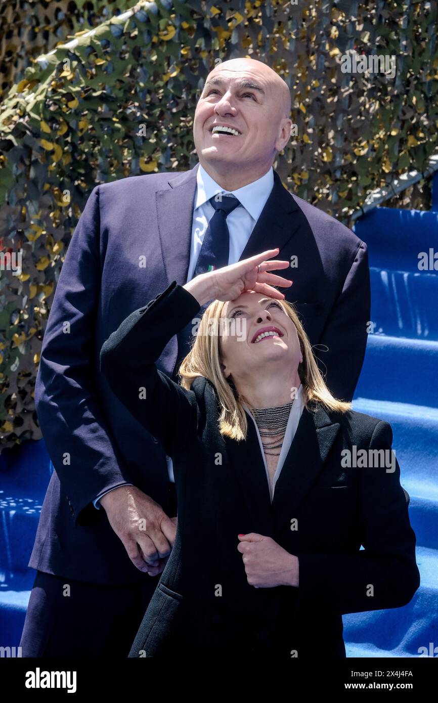 Roma, Italia. 03rd May, 2024. Il Ministro della Difesa Guido Crosetto, il Presidente del ...