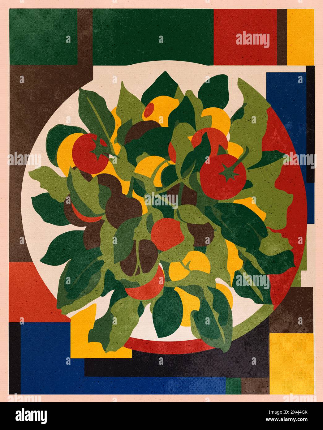 A colourful salad, pop art style Stock Photo - Alamy