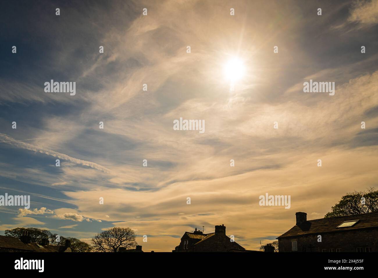 A spring HDR image of a cloudscape over Grassington, North Yorkshire ...