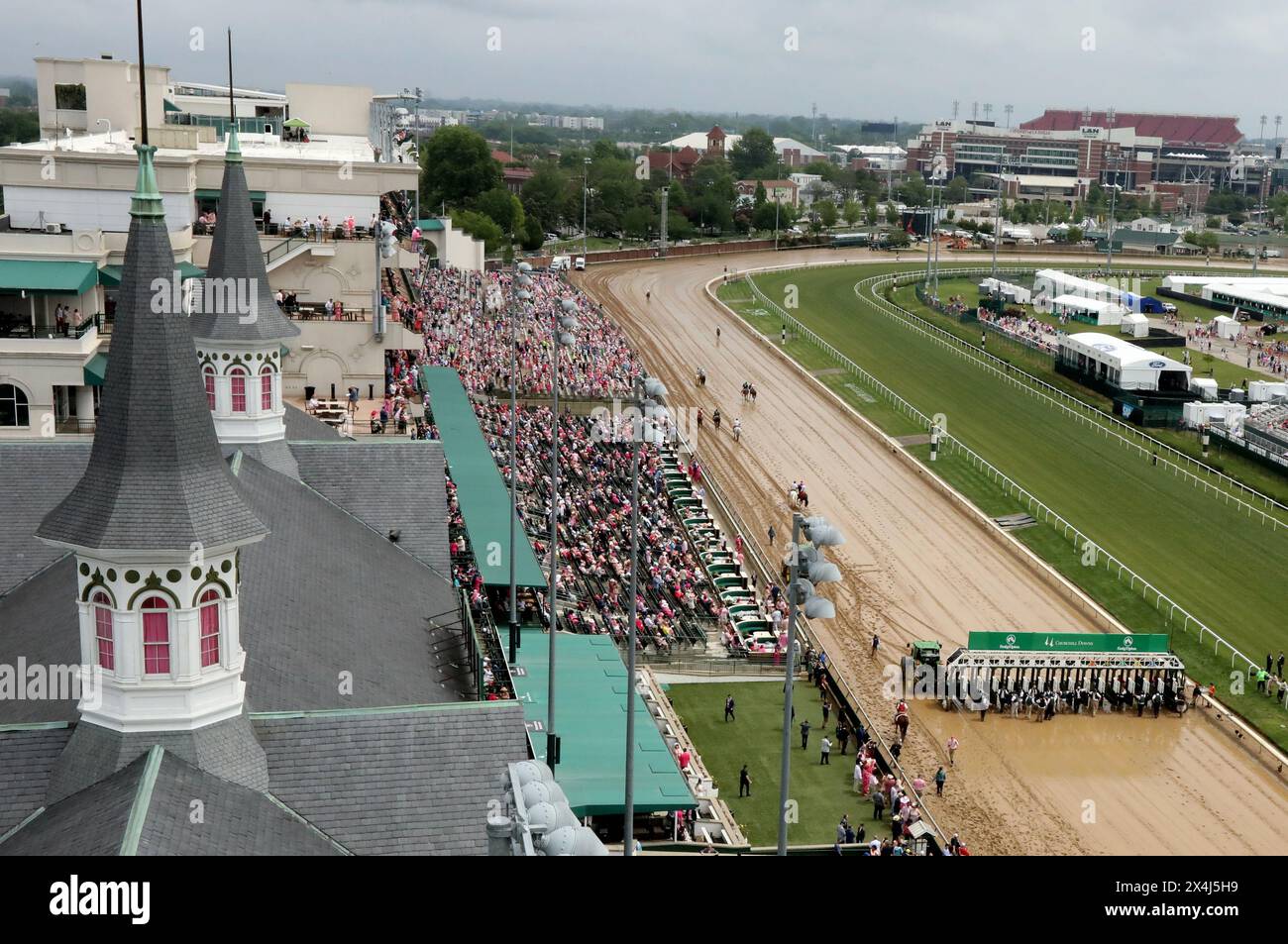 View of the famed twin spires before the running of the 150th Kentucky ...