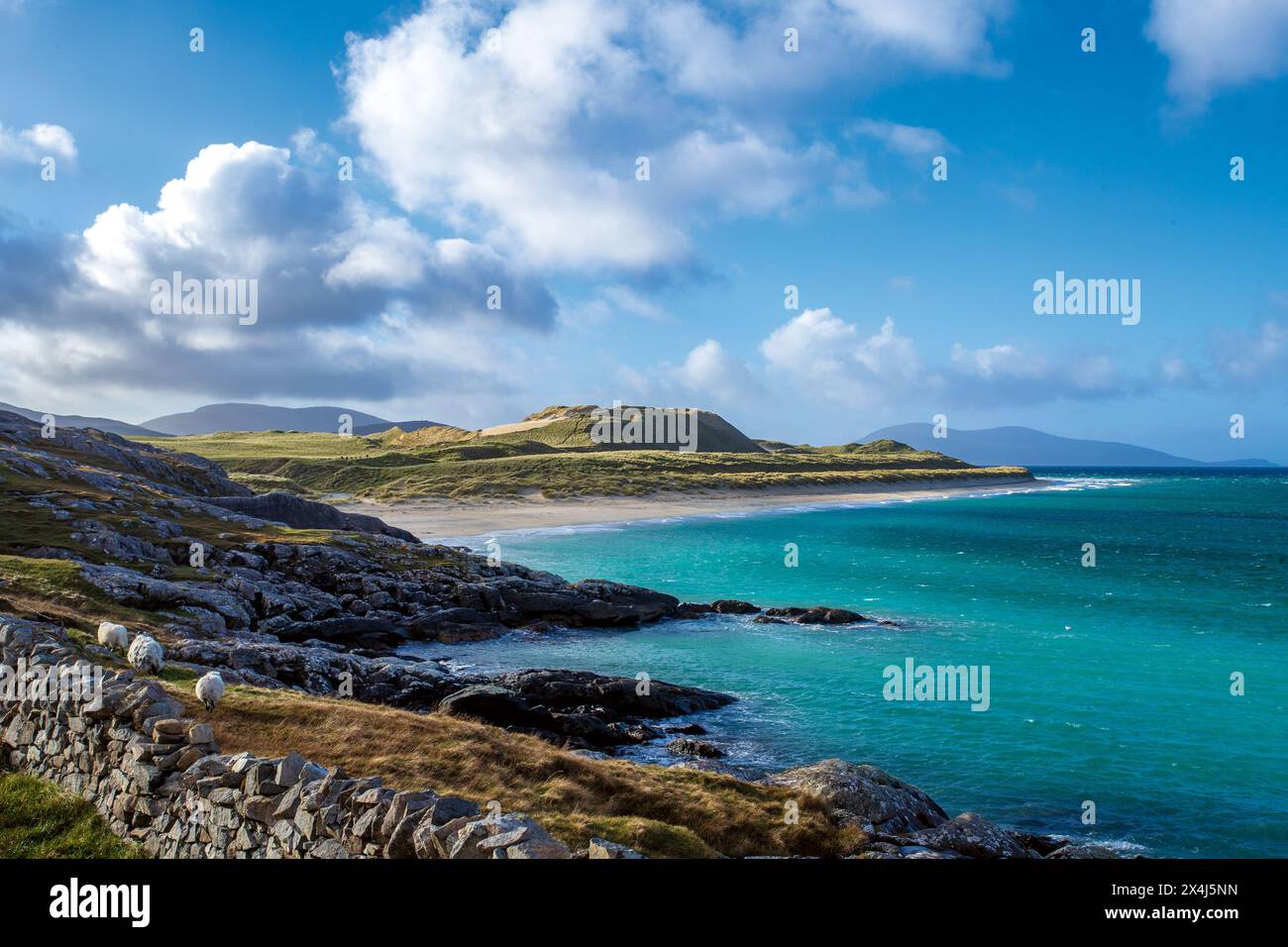 West coast of Isle of Harris in the Outer Hebrides, Scotland, Uk Stock ...
