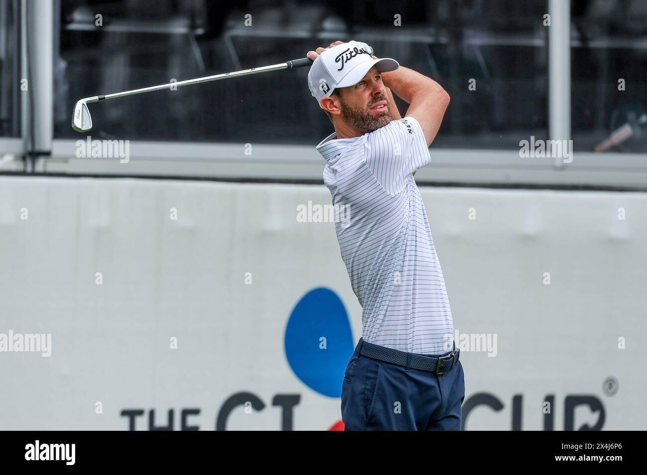 McKinney, TX, USA. 03rd May, 2024. Kevin Tway hits his tee shot on the ...