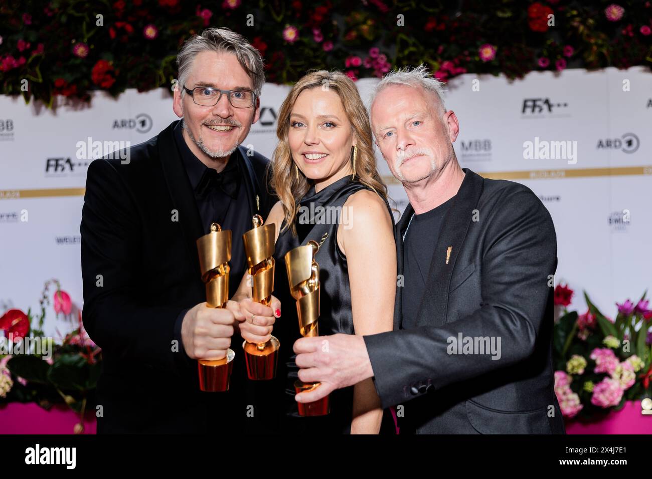 Berlin, Germany. 03rd May, 2024. Tobias Fleig (l-r), Corinna Fleig and ...