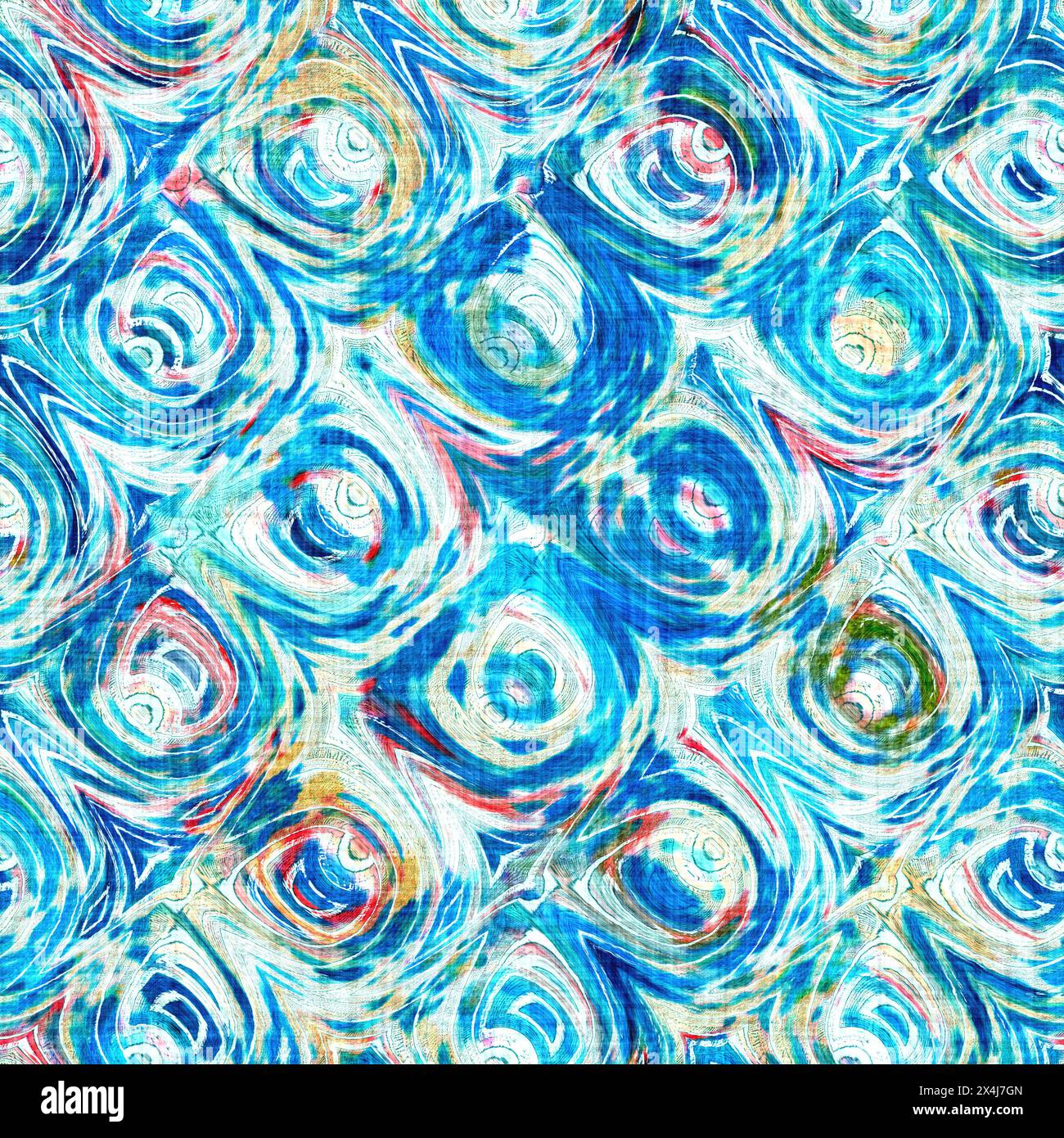 Summer blue dyed wave water pattern with broken linear blotch effect ...