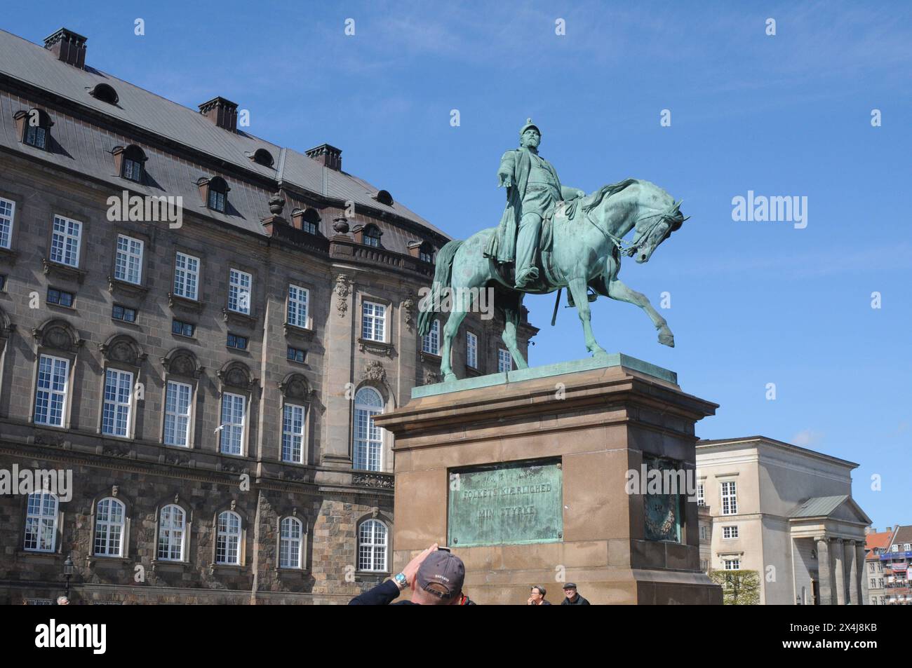 Copenhagen, Denmark /29 April 2024/ Statue of king frederik the 7th on ...