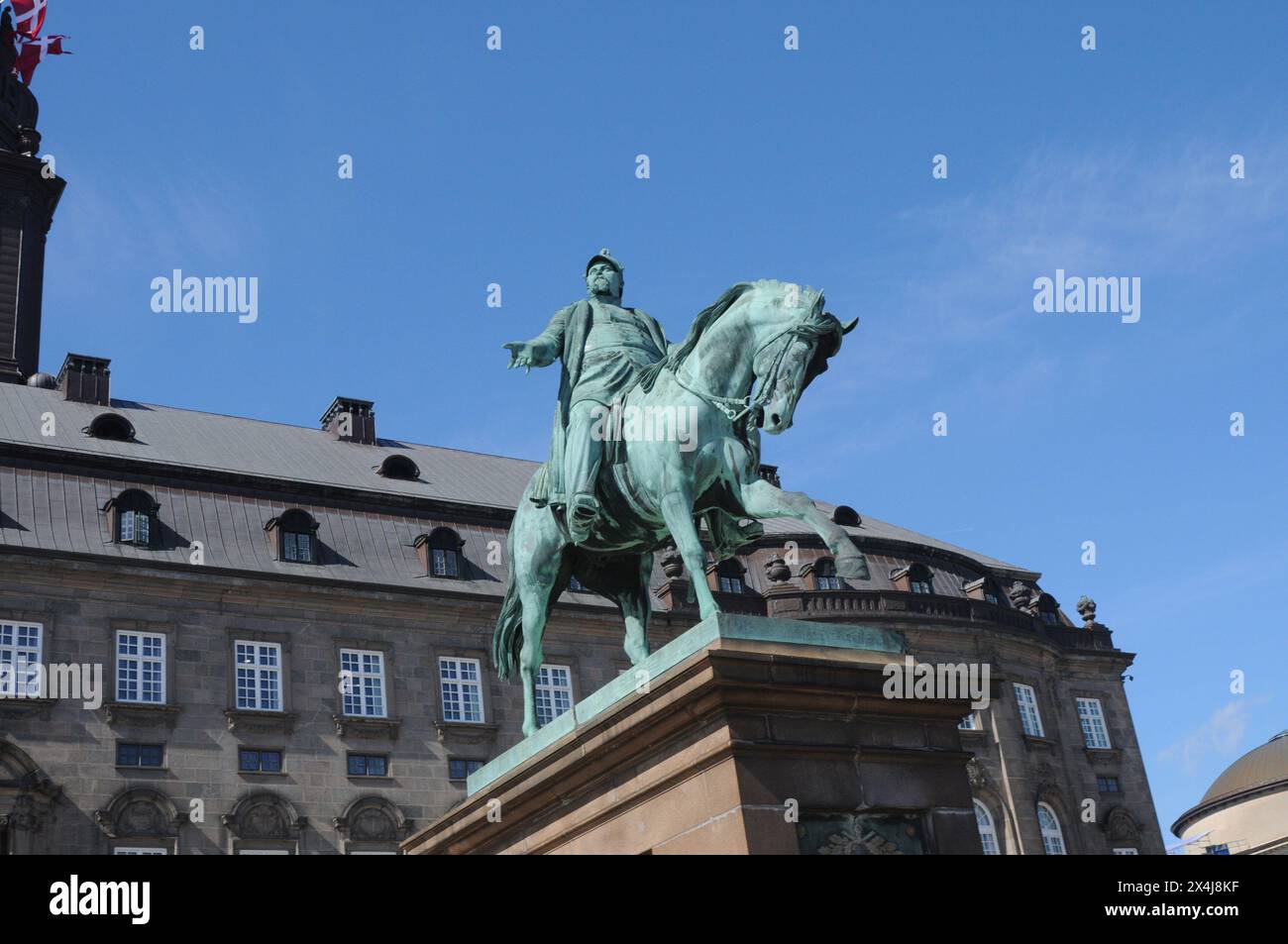 Copenhagen, Denmark /29 April 2024/ Statue of king frederik the 7th on ...