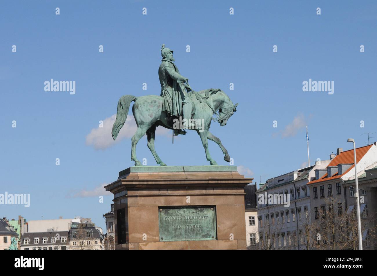 Copenhagen, Denmark /29 April 2024/ Statue of king frederik the 7th on ...