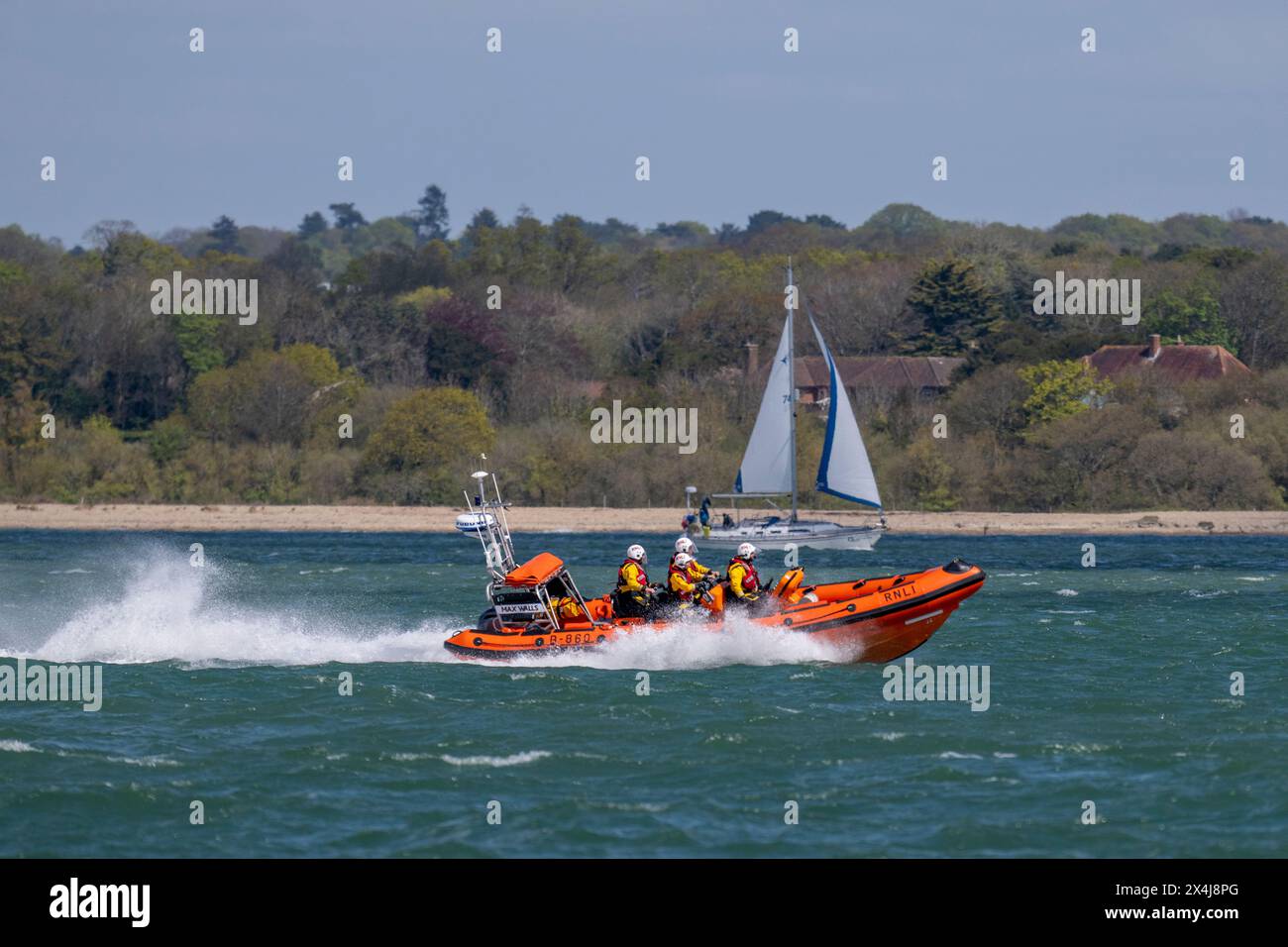 B Class Atlantic Lifeboat based at Calshot RNLI Station Stock Photo - Alamy