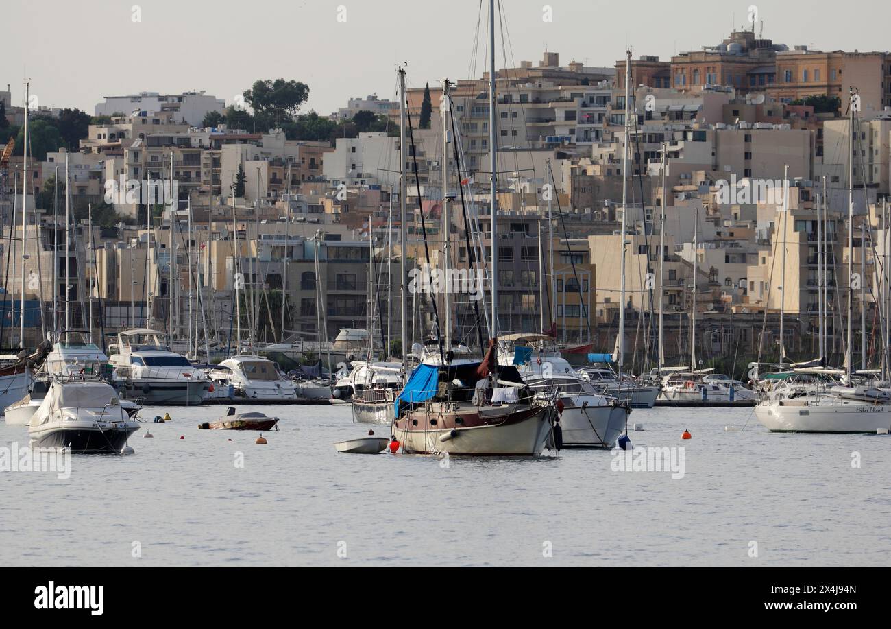 Malta Island, luxury yachts in La Valletta port Stock Photo - Alamy