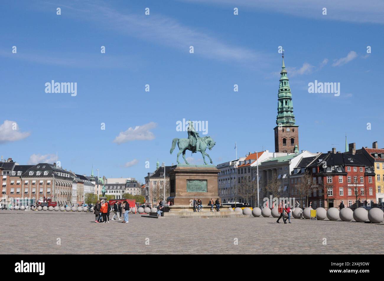 Copenhagen, Denmark /29 April 2024/ Statue of king frederik the 7th on ...