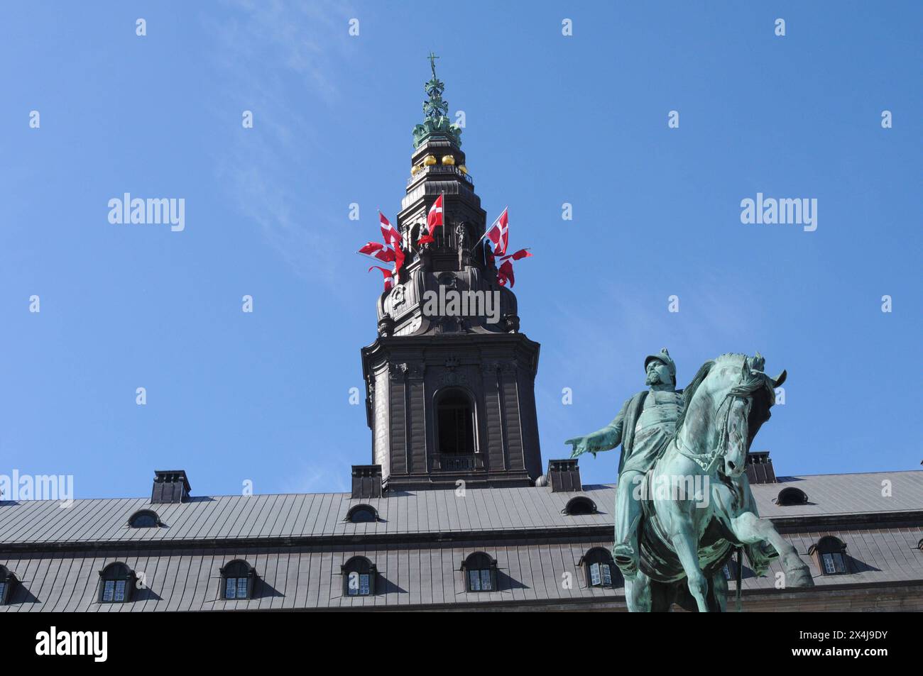 Copenhagen, Denmark /29 April 2024/ Statue of king frederik the 7th on ...