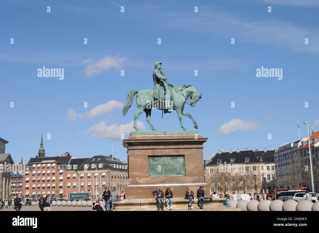 Copenhagen, Denmark /29 April 2024/ Statue of king frederik the 7th on ...
