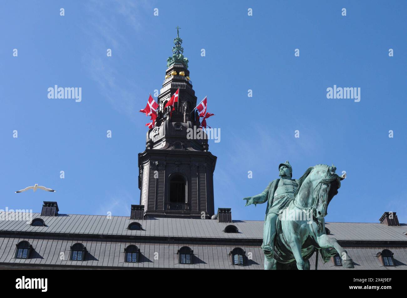 Copenhagen, Denmark /29 April 2024/ Statue of king frederik the 7th on ...