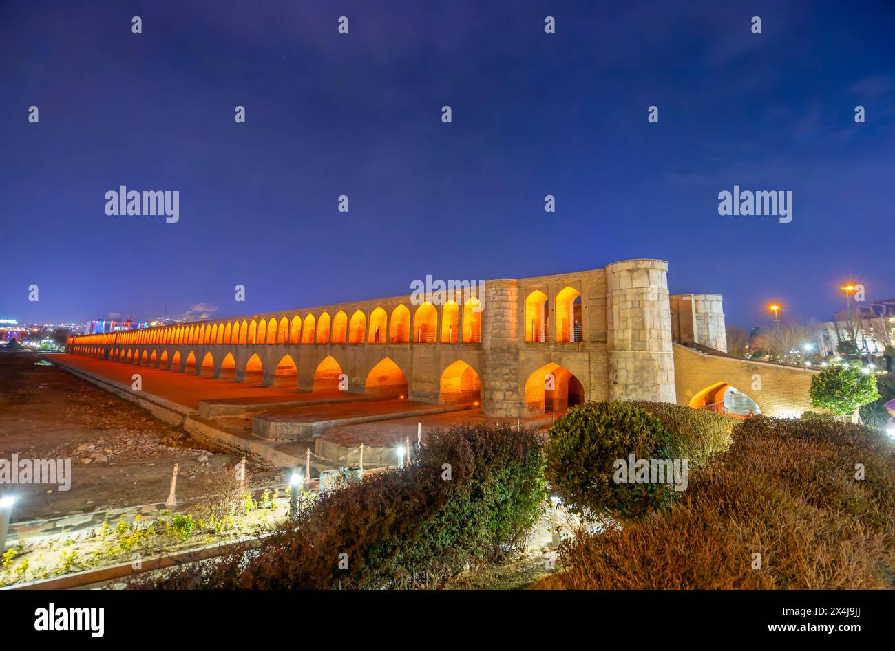 The Bridge of 33 Arches, also known as Allahverdi Khan Bridge, looks ...