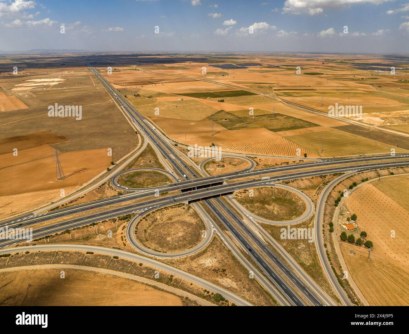 Aerial view of the intersection between the A-4 and A-43 highways near ...