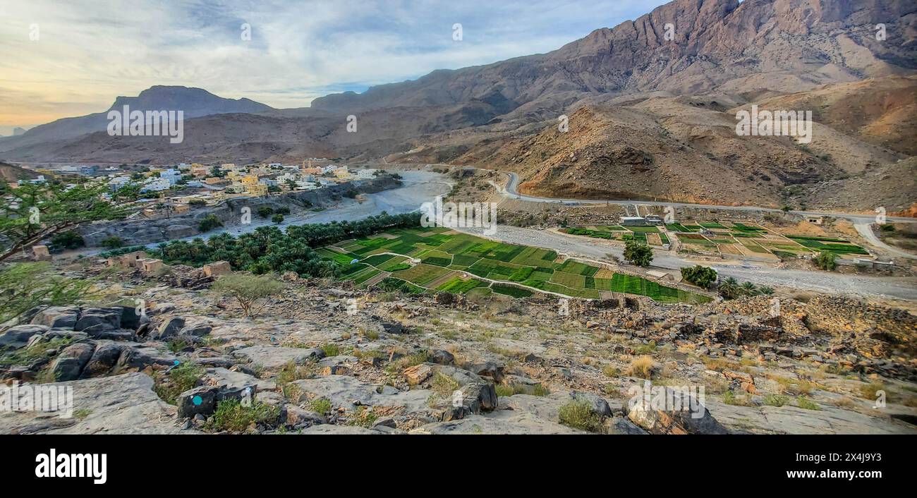 View of Wadi Ghul at the start of the Wadi Nakhr trek to Jebel Shams ...