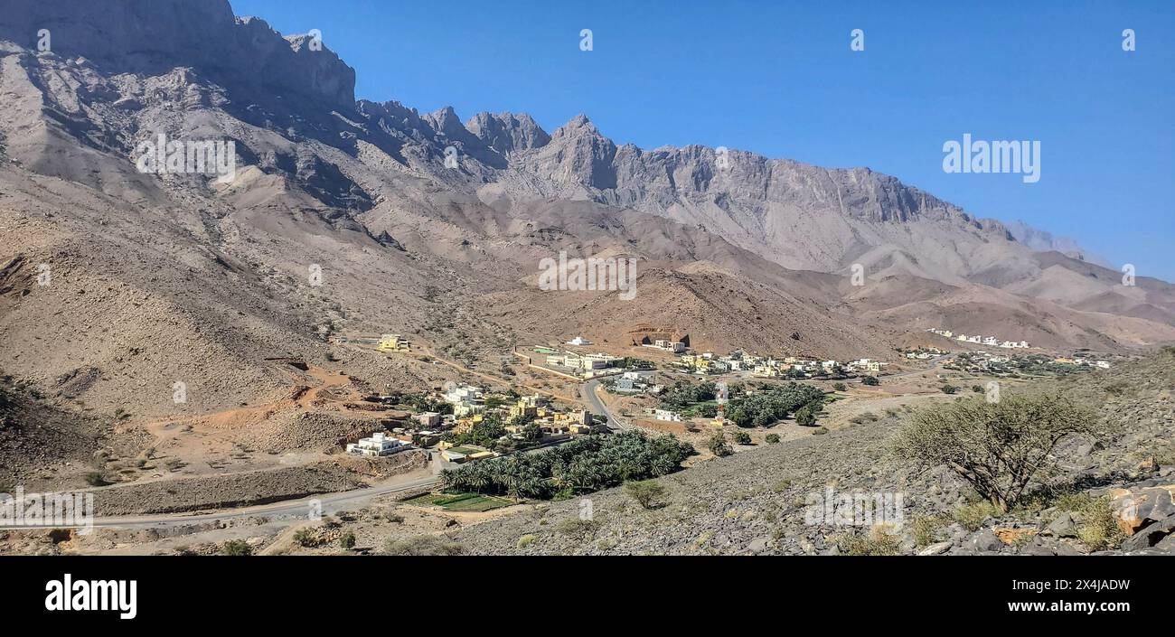 View of Wadi Ghul at the start of the Wadi Nakhr trek to Jebel Shams ...