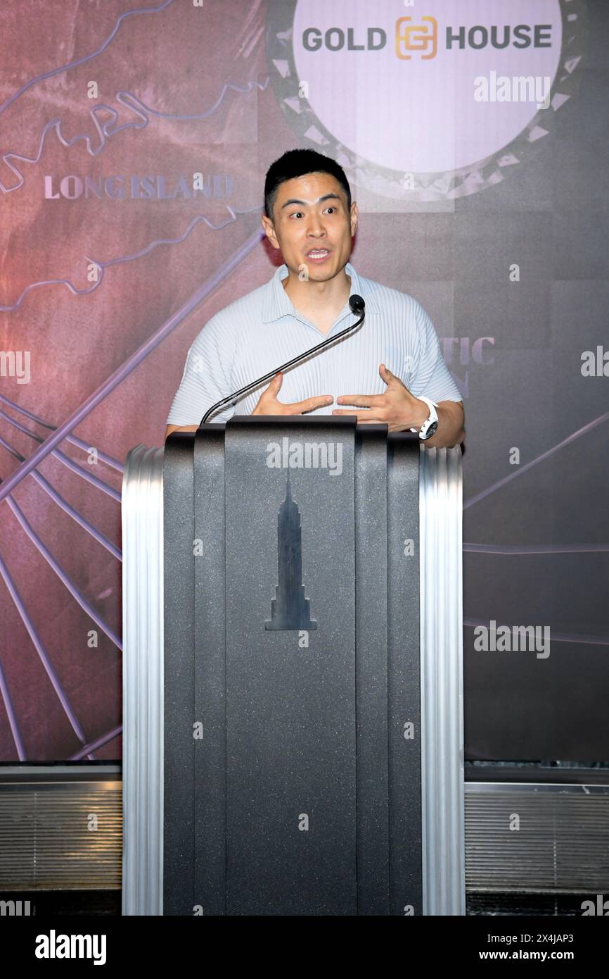 New York, USA. 03rd May, 2024. Bing Chen visits the Empire State ...
