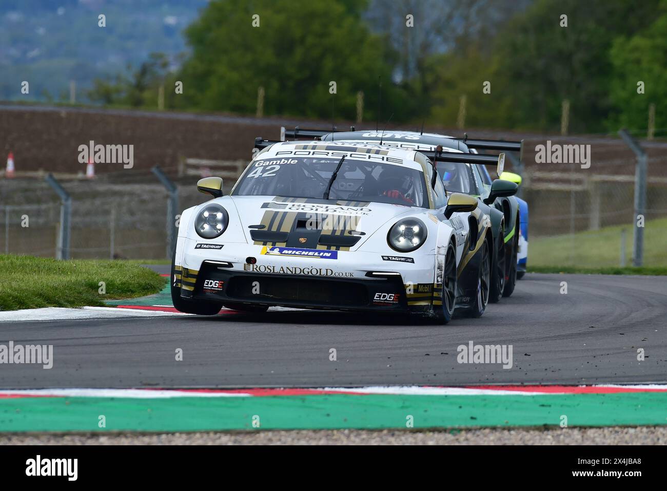 Just a slight wheel lift, George Gamble, Porsche 911 GT3 Cup, Rosland ...