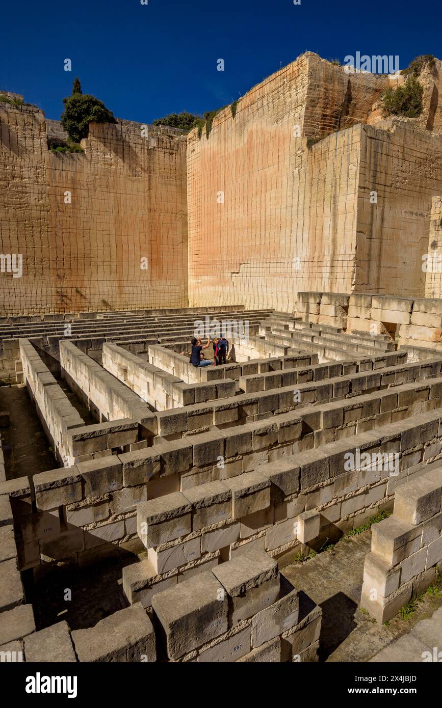 Stone labyrinth in the Lithica quarry in Les Pedreres de s'Hostal, near ...