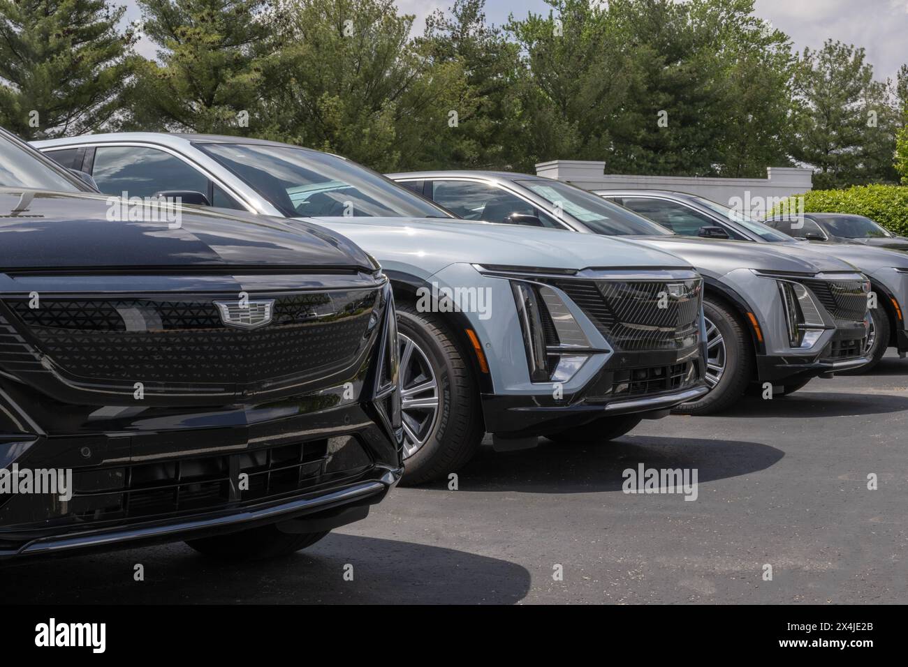 Kokomo - May 2, 2024: Cadillac LYRIQ EV Electric Vehicle display at a ...